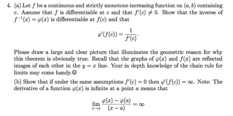 Solved 4 A Let F Be A Continuous And Strictly Monotone