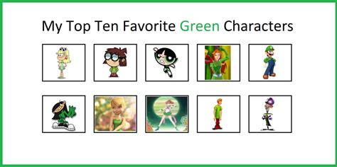 My Top 10 Favorite Green Characters By Cartoonfan2002 On Deviantart
