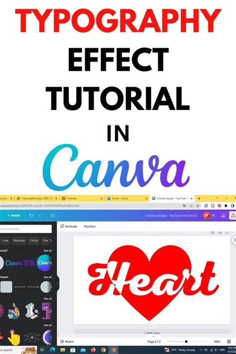 Canva Typography Effect Tutorial Canvas Learning Canva Tutorial Commercial Fonts