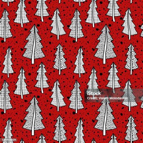 새로운 크리스마스 트리의 원활한 패턴 겨울 테마에 대한 배경 가문비나무에 대한 스톡 벡터 아트 및 기타 이미지 가문비나무 개체 그룹 겨울 Istock