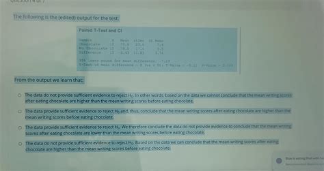 Solved The Following Is The Edited Output For The Chegg