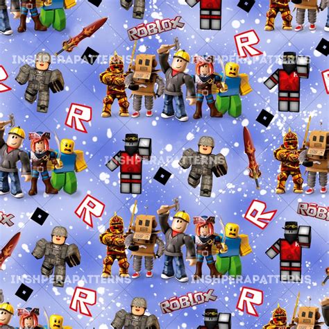 Digital Game Seamless Pattern Roblox Style Scrapbooking Sublimation