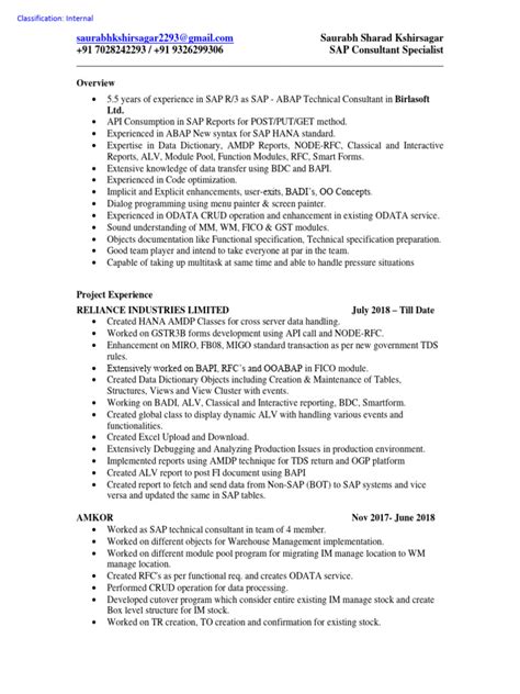 Saurabh Kshirsagar Sap Abap Pdf Computer Engineering Computer Programming