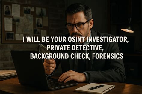 Be Your Osint Investigator Private Detective Background Check