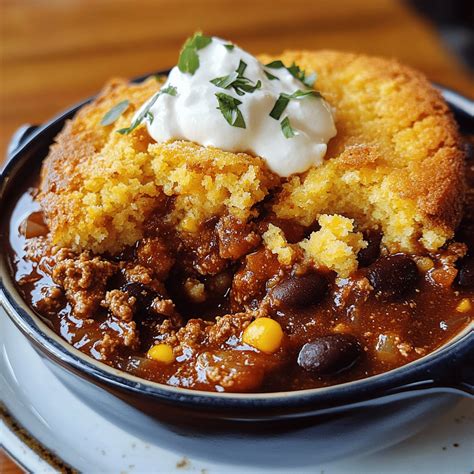 Chili With Cornbread Topping Recipe