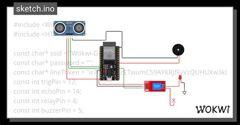 Water Overflow Warning System Wokwi Esp32 Stm32 Arduino Simulator