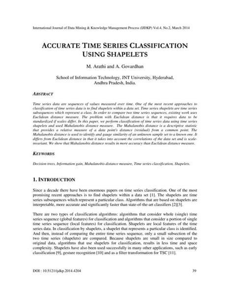 accurate time series classification using shapelets pdf