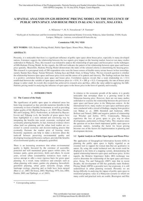 Pdf A Spatial Analysis On Gis Hedonic Pricing · A Spatial Analysis On Gis Hedonic Pricing