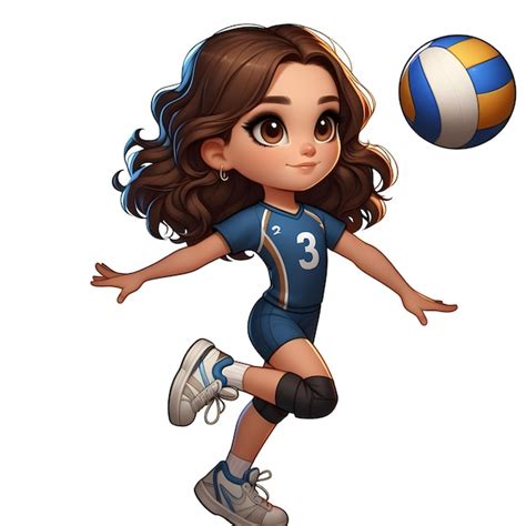 Girl Playing Volleyball Premium Ai Generated Image