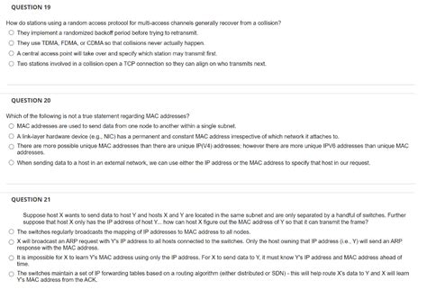 Solved Question 19 How Do Stations Using A Random Access