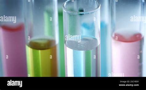 Slow Motion Macro Of Micro Particles In A Liquid Are Analyzed With Microscope Stock Video