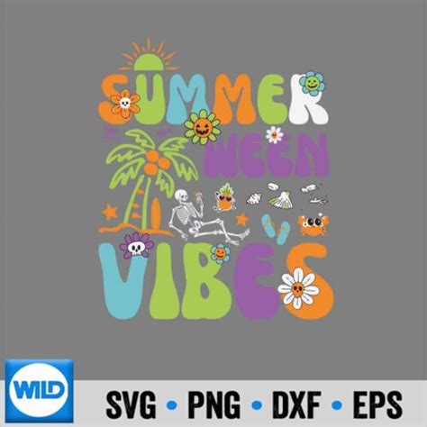 Skeleton Svg Summerween Vibes Skeleton Summer Halloween Svg Wildsvg