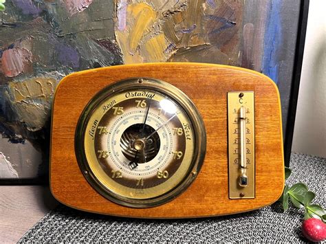 Vintage Wooden Barometer Wall Barometer Sweden Barometer Jg Gischard