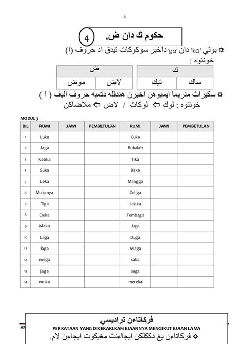 Latihan Jawi Tahun Imbuhan Awalan Pelajaran Tahun Jawi Imbuhan The