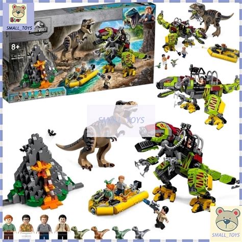 ⚡ส่งภายใน 48 ชม ⚡ บล็อกตัวต่อไดโนเสาร์จูราสสิก Moc Tyrannosaurus Rex Combat Mecha Baryonyx ของ