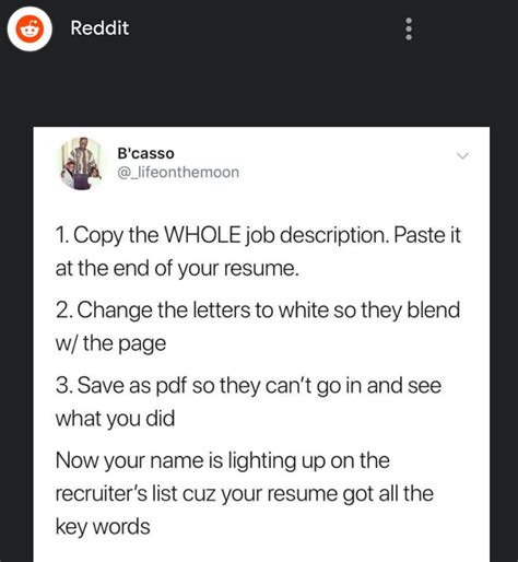 While I Cant Verify If An Ats System Does Indeed Turn The White Text Black For Recruiters To