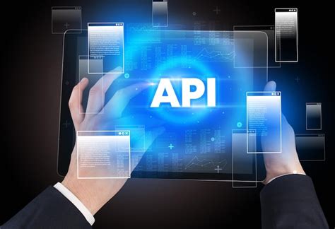 Premium Photo Closeup Of A Hand Holding Tablet With Api Abbreviation