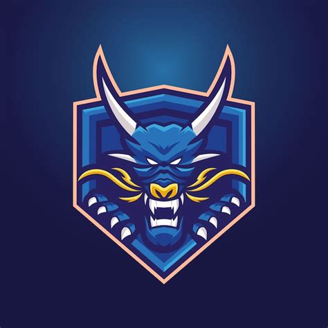 드래곤 마스코트 로고 템플릿 프리미엄 벡터