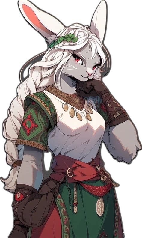Female Harengon Dnd Bunnyfolk Dnd Rabbitfolk Snow Bunny Dnd
