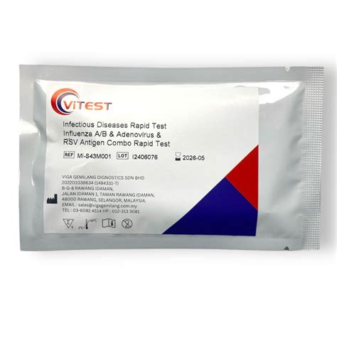 VITEST ADENOVIRUS RSV INFLUENZA A B COMBO RAPID TEST CASSETTE NASOPHARYNGEAL SWAB
