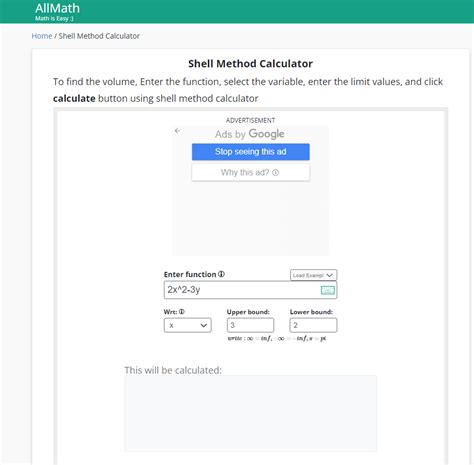 What Is The Shell Method Calculator By Shell Method Calculator Medium