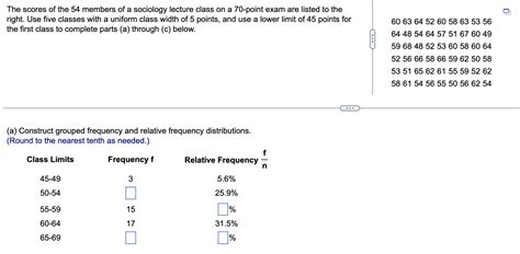 Solved A Construct Grouped Frequency And Relative Chegg Com