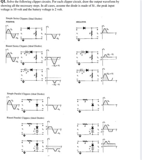 Solved Q Solve The Following Clipper Circuits For Each Chegg Com
