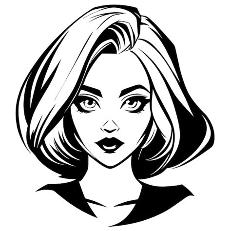 Detailed Clear Sketch Of Blonde Hair Face Vector Illustration Cartoon