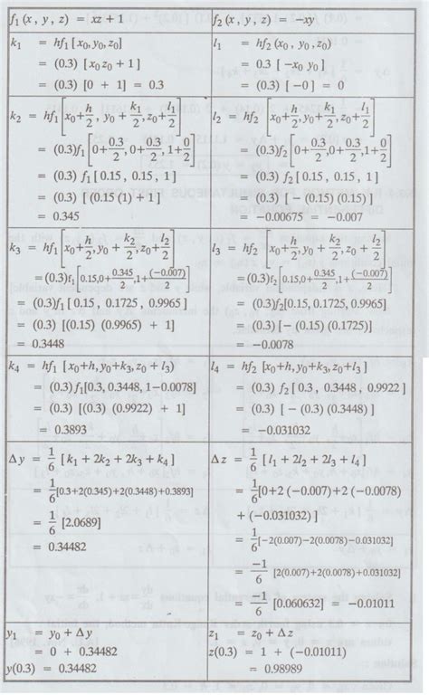 R K Method For Simultaneous First Order Differential Equation Solved Example Problems