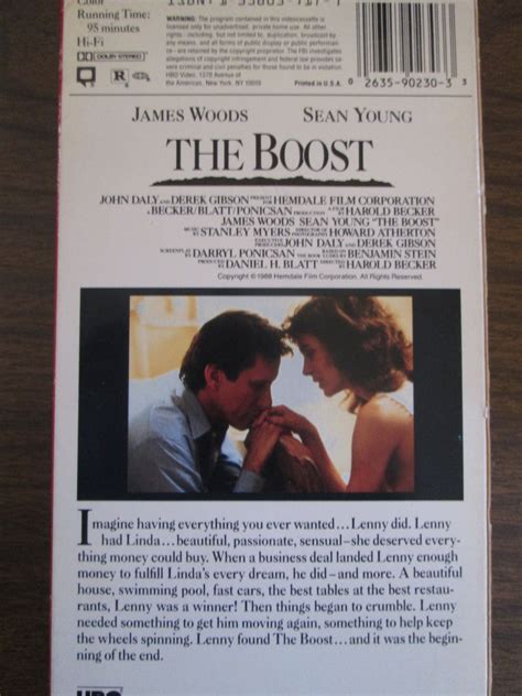 The Boost Movie Starring James Woods And Sean Young Vhs 1986 Fun
