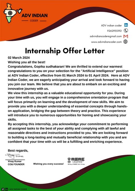 Gopikasudhakaran S On Linkedin I Am Announce To Adv Indian Coder Intership And Iam Happy To This 😌