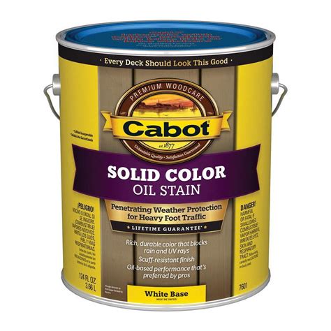 Cabot Solid Color Oil Low Voc Solid Tintable White Base Oil Based Alkyd