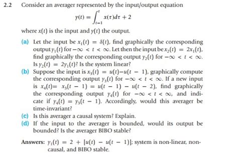 Solved 22 Consider An Averager Represented By The