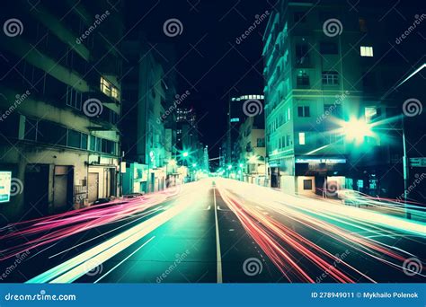 Motion Effect Light Street Neural Network Ai Generated Stock Illustration Illustration Of
