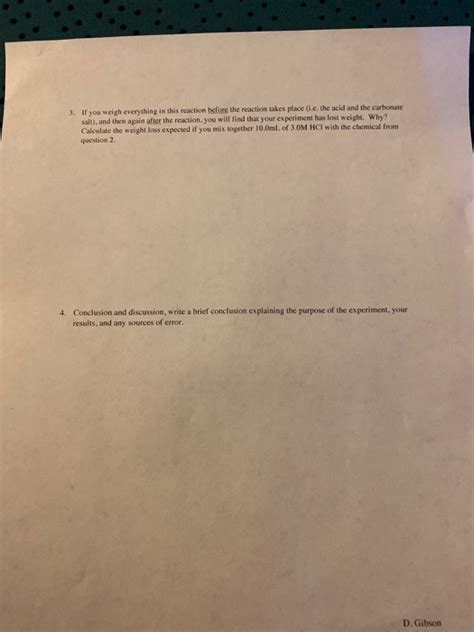 Solved Stoichiometry And Limiting Reagent Lab Report Sheet