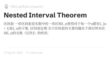 Nested Interval Theorem