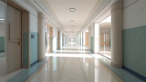 3d로 렌더링된 현대적인 병원 학교 호텔 또는 사무실 복도를 자세히 볼 수 있습니다 복도 현관 로비 배경 일러스트 및 사진 무료 다운로드 Pngtree