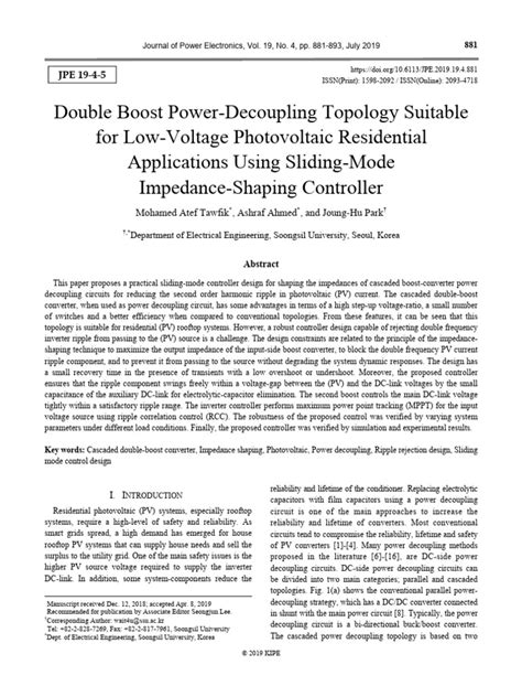 Double Boost Power Decoupling Topology Suitable For Low Voltage