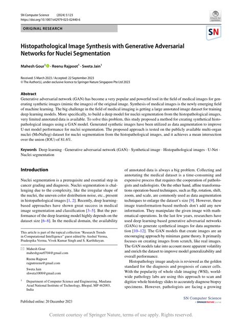 Histopathological Image Synthesis With Generative Adversarial Networks For Nuclei Segmentation