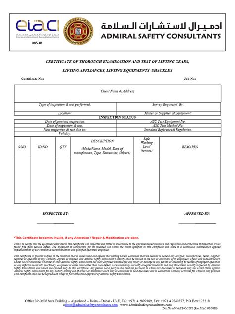 Shackles Certificate Updated Pdf Legal Liability Common Law