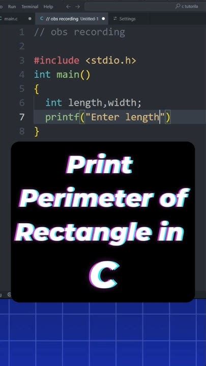 Print Perimeter Of Rectangle In C Programming Coding C Cprogramming