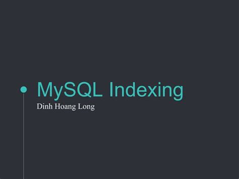 Mysql Indexing Ppt