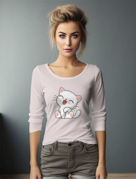 Cute T Shirt Design On Full Sleeve T Shirt Design Psd Mockup Mediamodifier