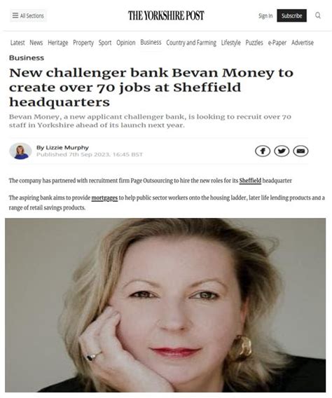 Bevan Money Partnership Featured On The Yorkshire Post Business Page