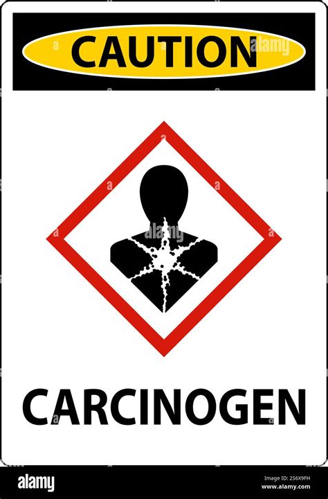 Caution Carcinogen Ghs Sign On White Background Stock Vector Image