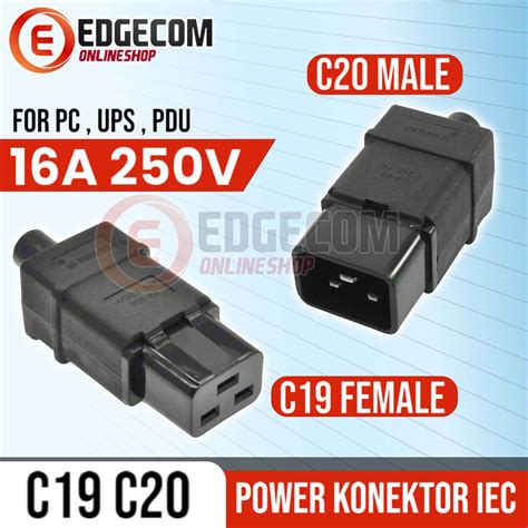 Konektor Power Socket IEC C20 Male C19 Female 16A 250V Lazada Indonesia