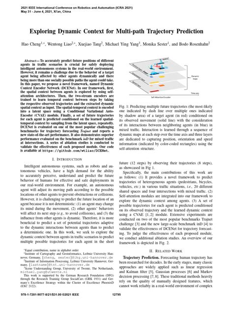 0532 Exploring Dynamic Context For Multi Path Trajectory Prediction Pdf Deep Learning Learning