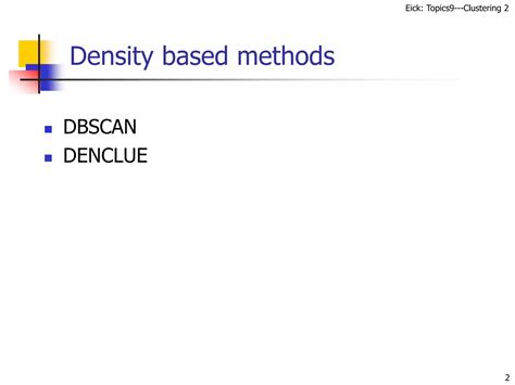 Density Based Methods Pptx