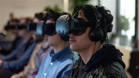 Premium Photo Group Of People Wearing Virtual Headsets