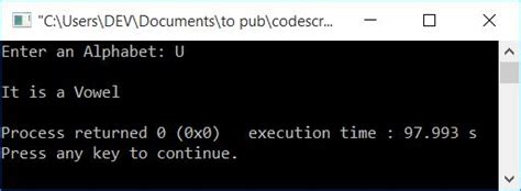 C Program To Check Vowel Or Consonant